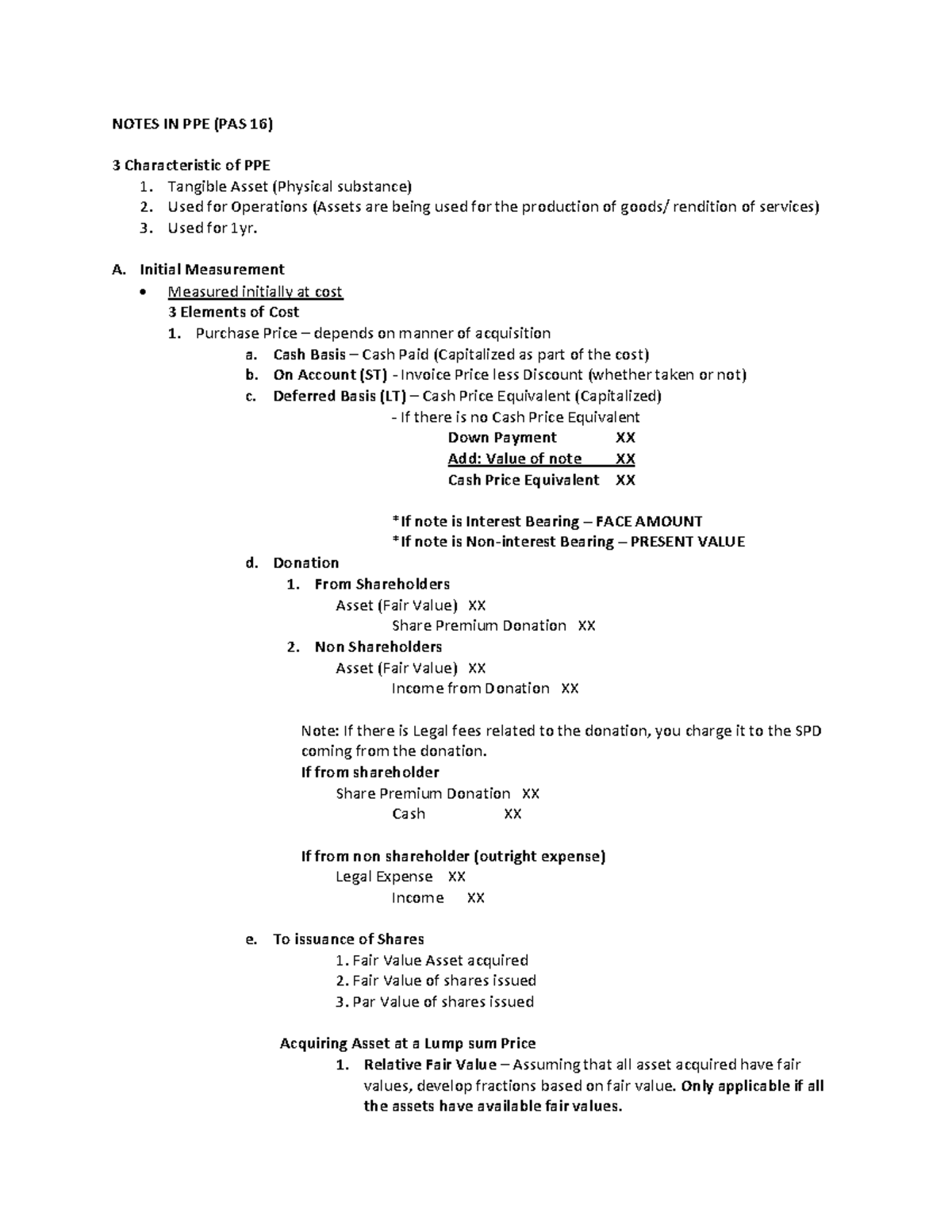 Notes IN PPE WITH GOV. Grant Related TO Asset - NOTES IN PPE (PAS 16) 3 ...