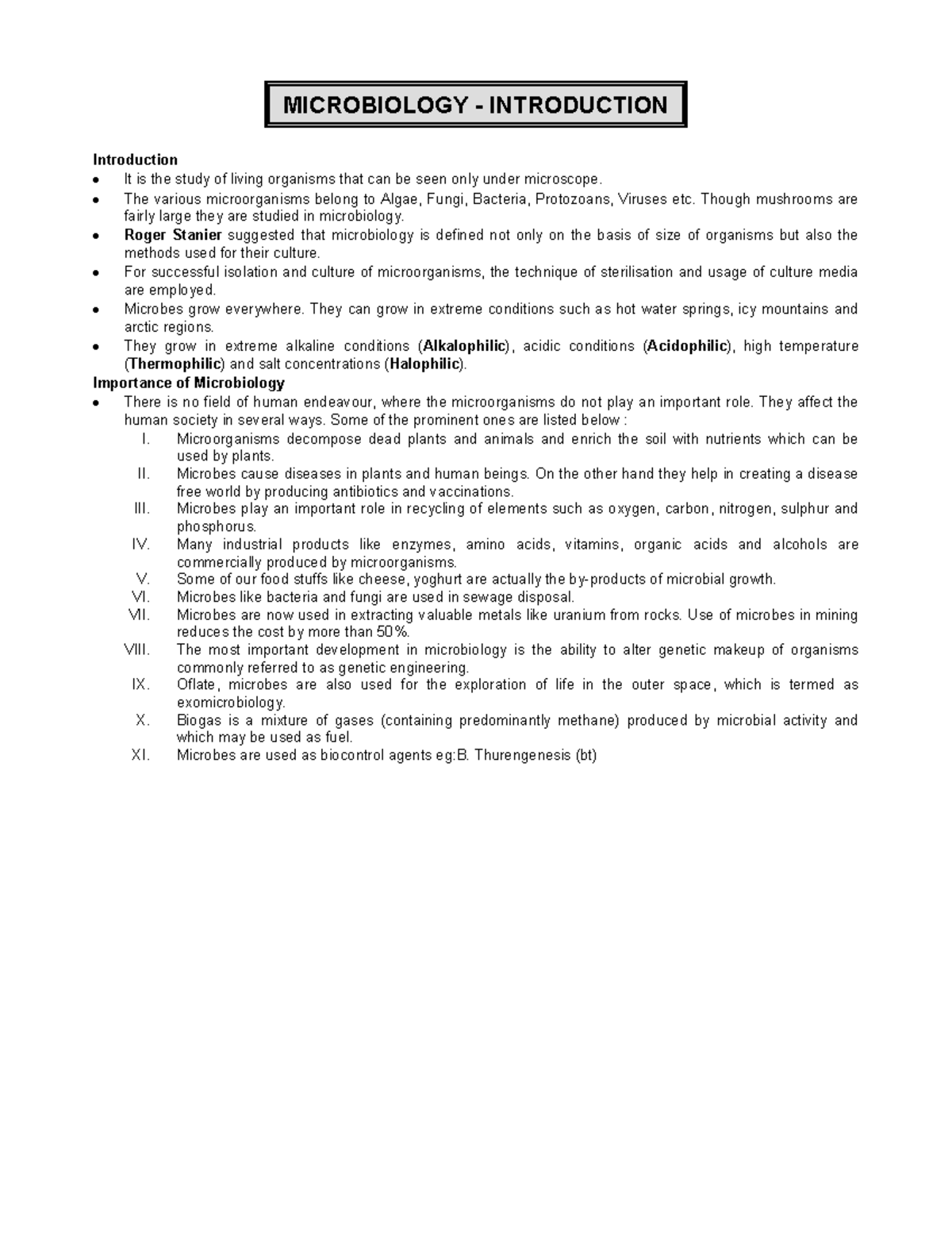 44807 Microbiology Introduction - Introduction It is the study of ...