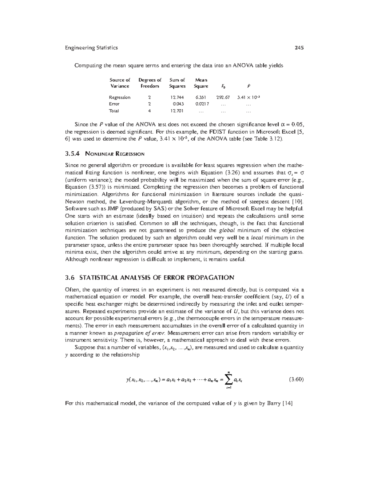 Albright's Chemical Engineering - Engineering Statistics 245 Computing ...