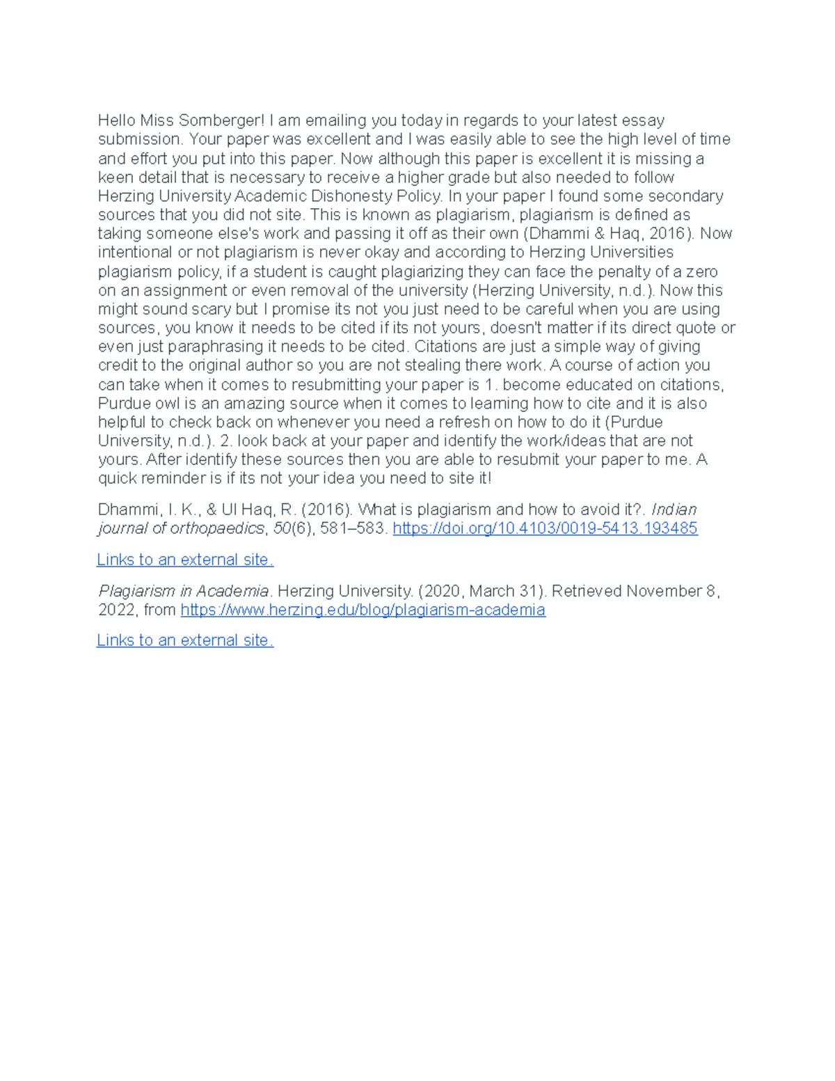 Unit 2 Discussion - APA Formatting - Hello Miss Sornberger! I am ...