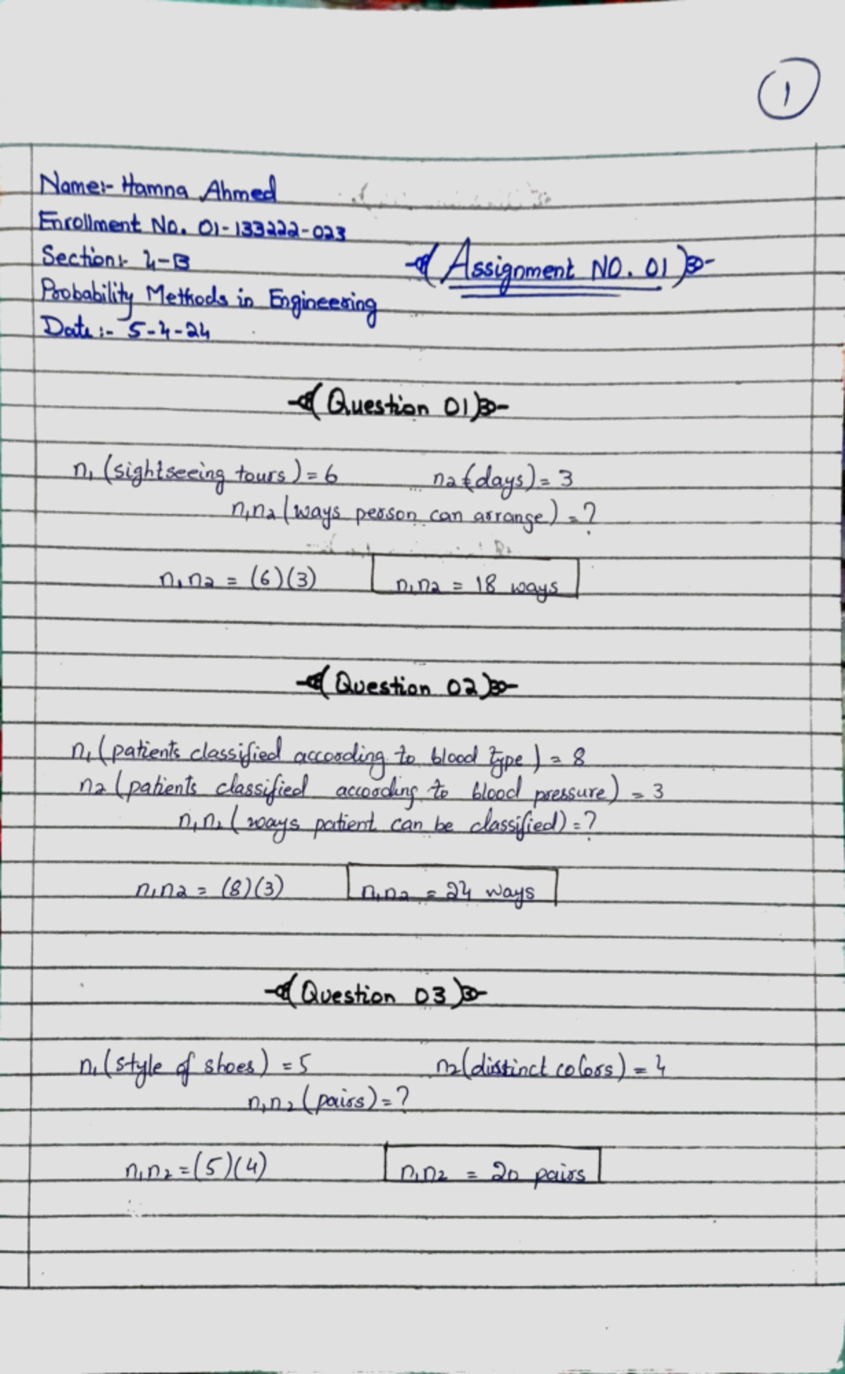 Probability assignment 1 - Probability and Statistics - Studocu