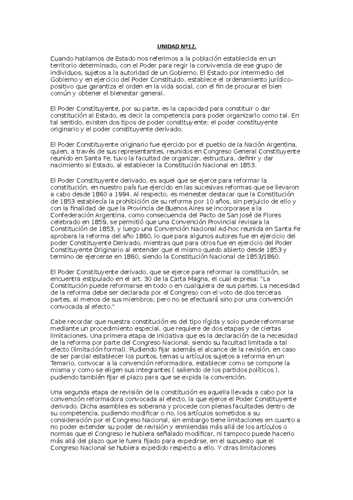 Unidad Nº12 - UNIDAD Nº12. Cuando hablamos de Estado nos referimos a la ...