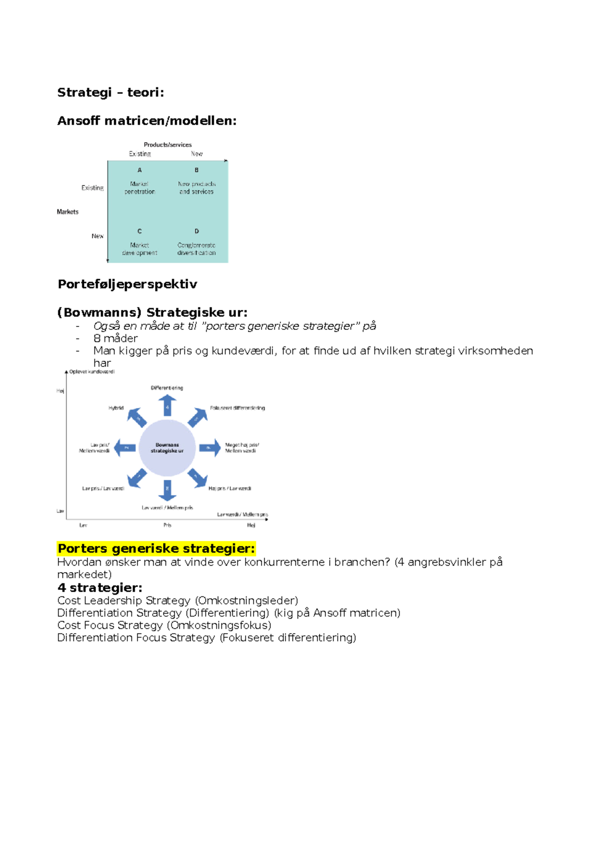 Strategi - teori - Strategi – teori: Ansoff matricen/modellen ...