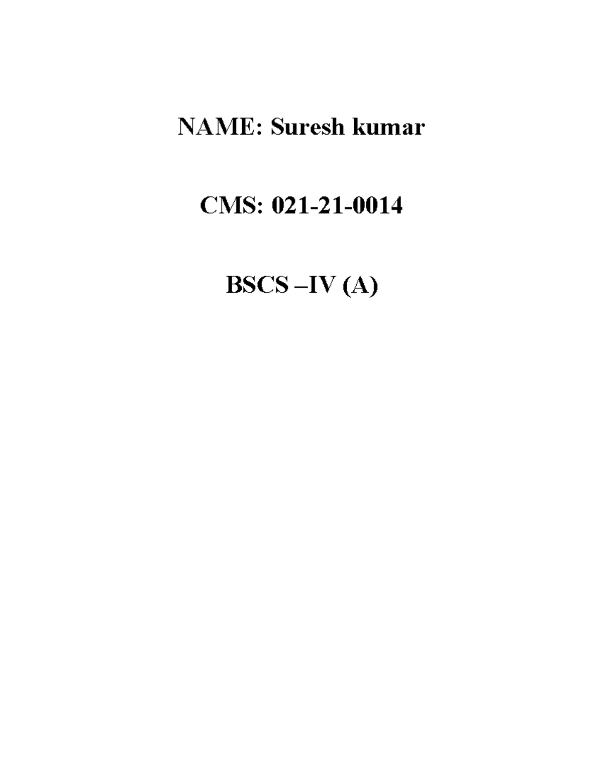 Suresh lab7(021-21-0014) - NAME: Suresh kumar CMS: 021-21- BSCS –IV (A) jmp end end: loop L ...