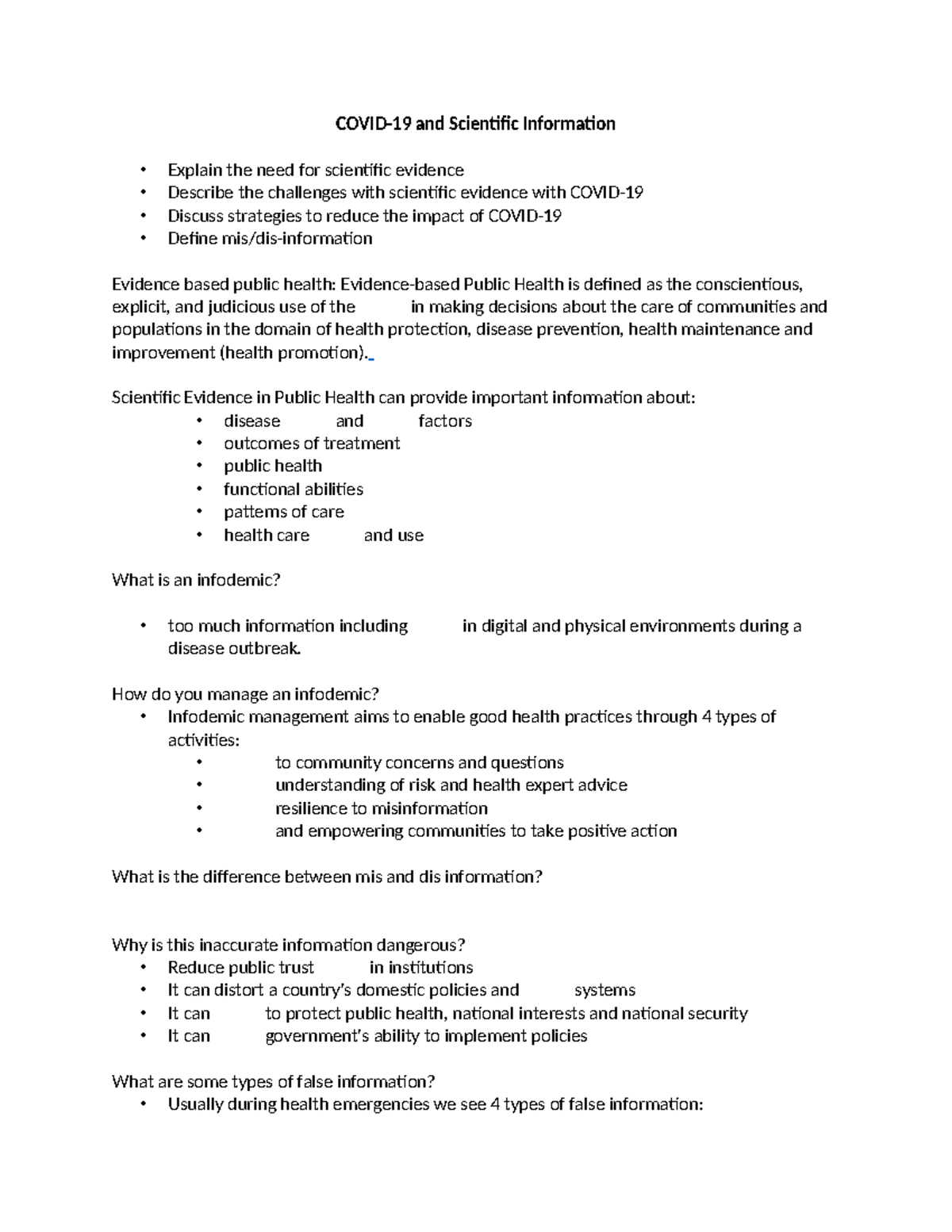 Covid Notes 1 - Practice questions - COVID-19 and Scientific ...