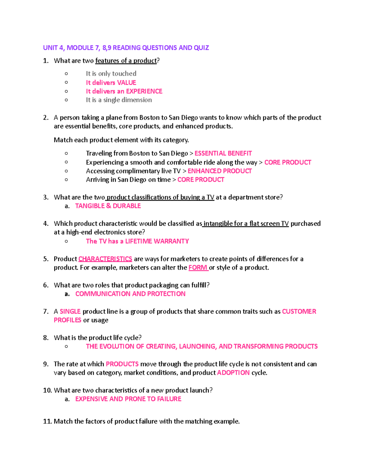 UNIT 4, Module 7,8,9 Questions AND QUIZ - UNIT 4, MODULE 7, 8,9 READING ...