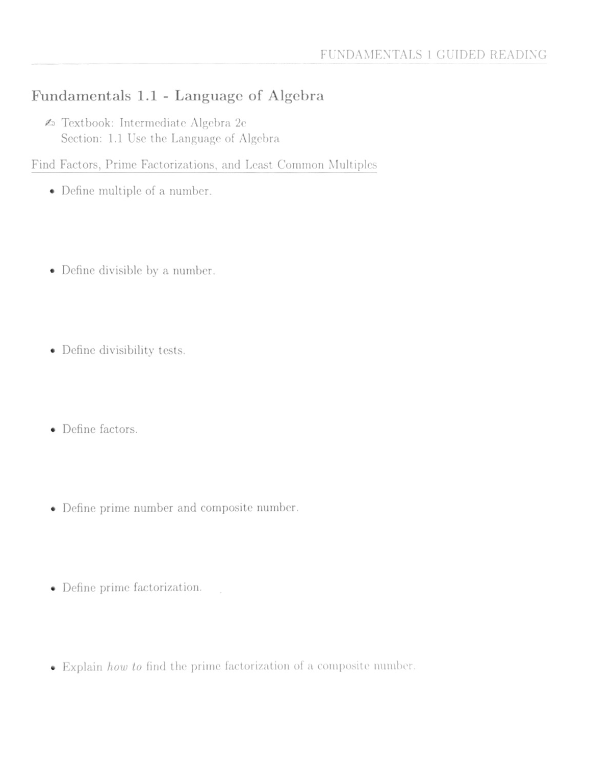 Fundamental 1 - Language of Algebra - MAT 1073 - Studocu