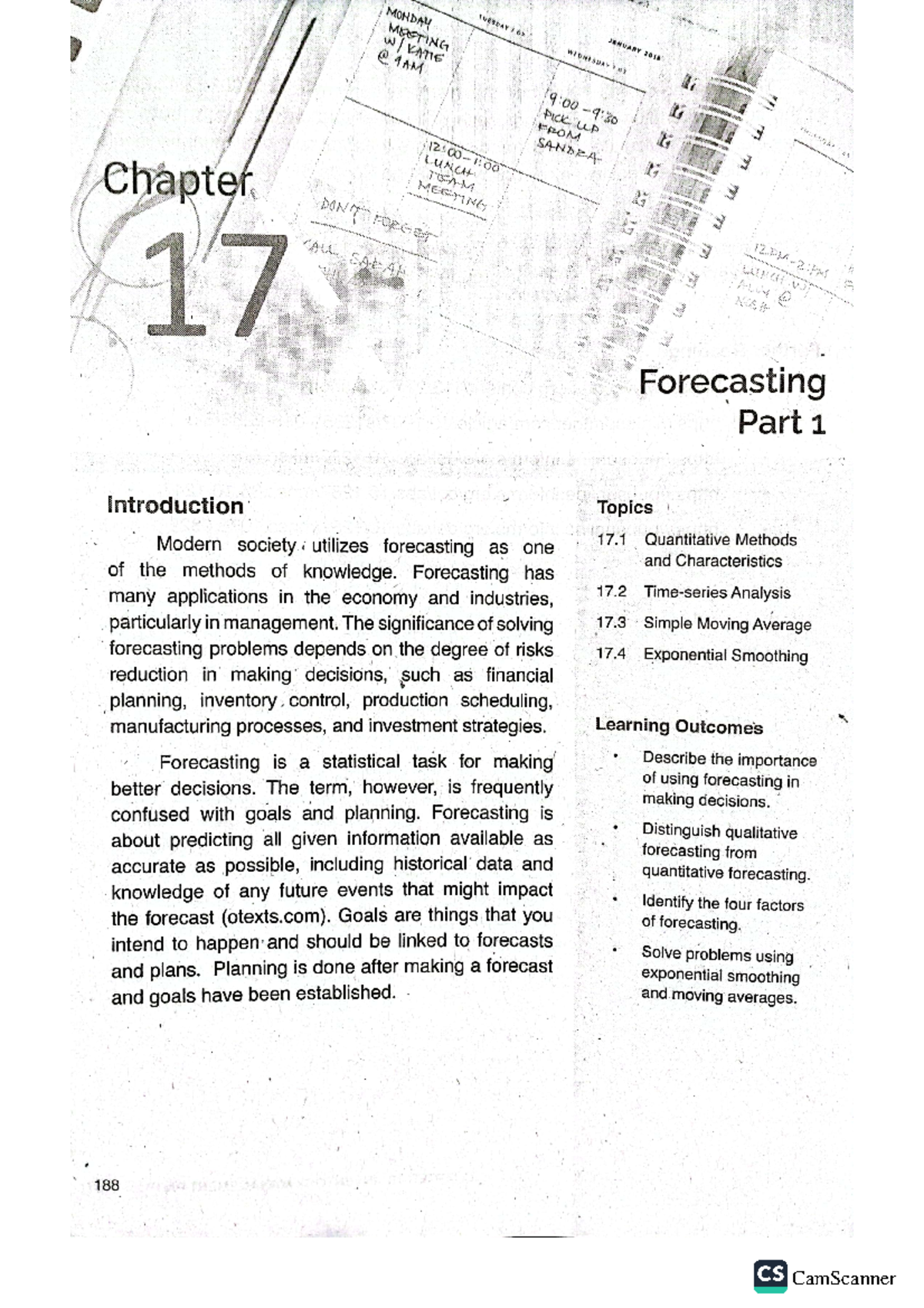 Forecasting 1 Chap17 Lecture Notes For Management Science Strategic