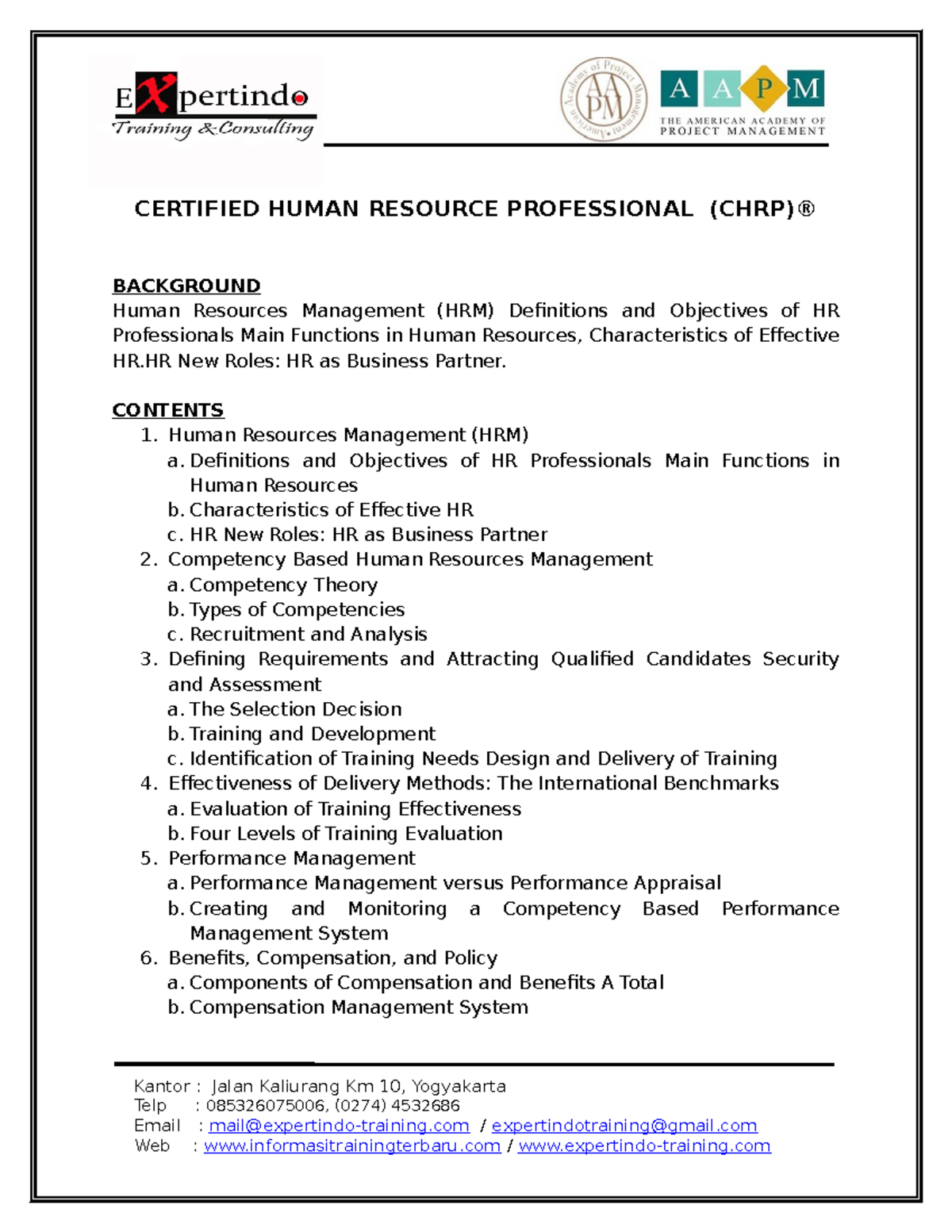 SIL CHRP Certified Human Resource Professional - CERTIFIED HUMAN ...