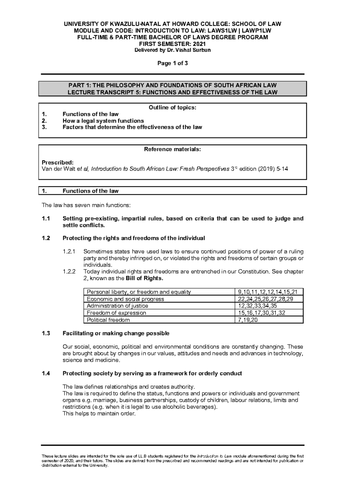 PART 1 Lecture 5 - Introduction - UNIVERSITY OF KWAZULU-NATAL AT HOWARD ...
