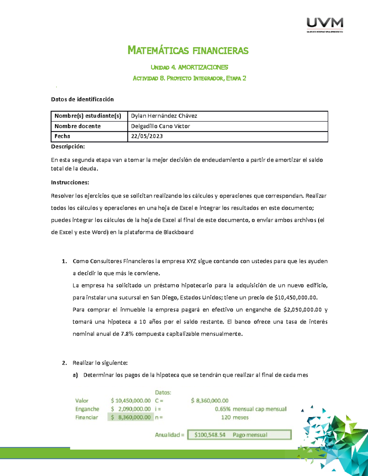 U4 PI E2 - ggbhf fhfhfhf hfhfhfh hfhfhf - MATEMÁTICAS FINANCIERAS ...