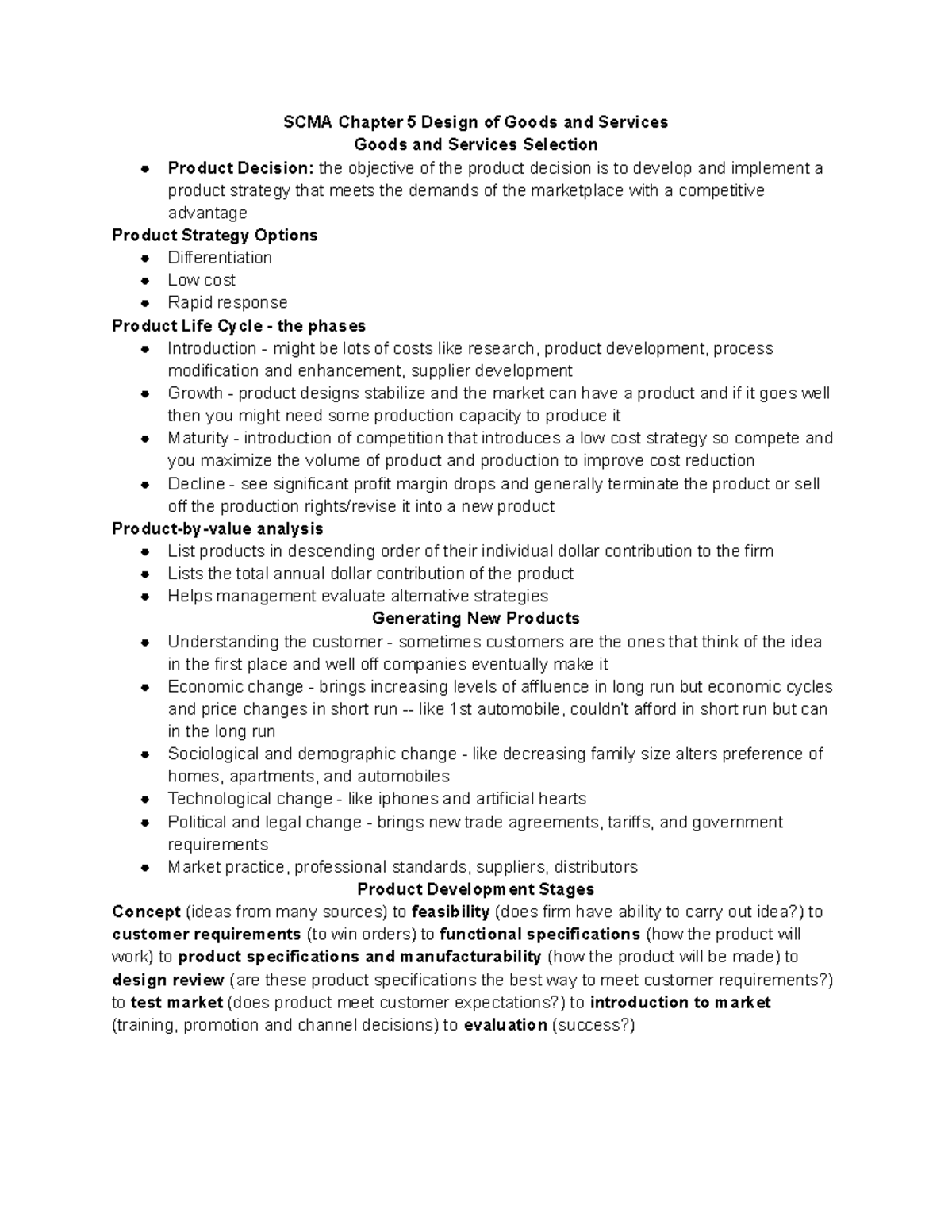 SCMA 331 CH 5 Notes - Summary Principles of Operations Management ...