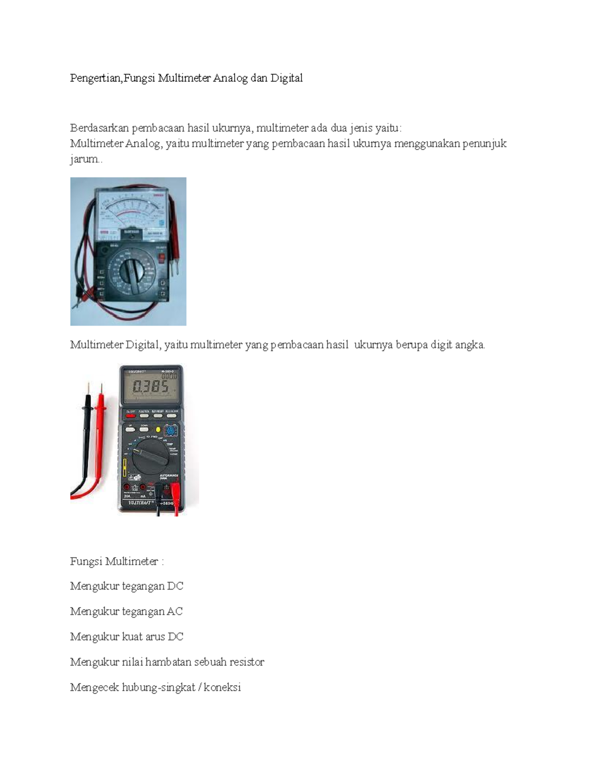 Pengertian multi meter - Pengertian,Fungsi Multimeter Analog dan ...