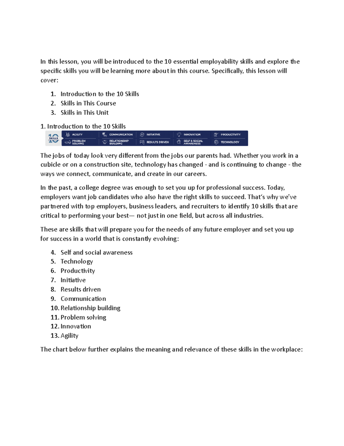 Com1 - coursework - In this lesson, you will be introduced to the 10 ...
