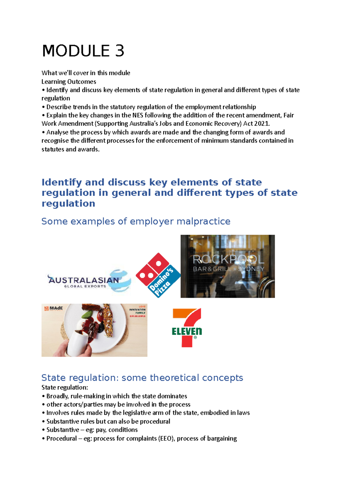 Module 3 Notes - MODULE 3 What we’ll cover in this module Learning ...