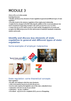 HRM220 Module 6 AND 7 - HRM220 Managing Workplace Relations MODULE 6 ...