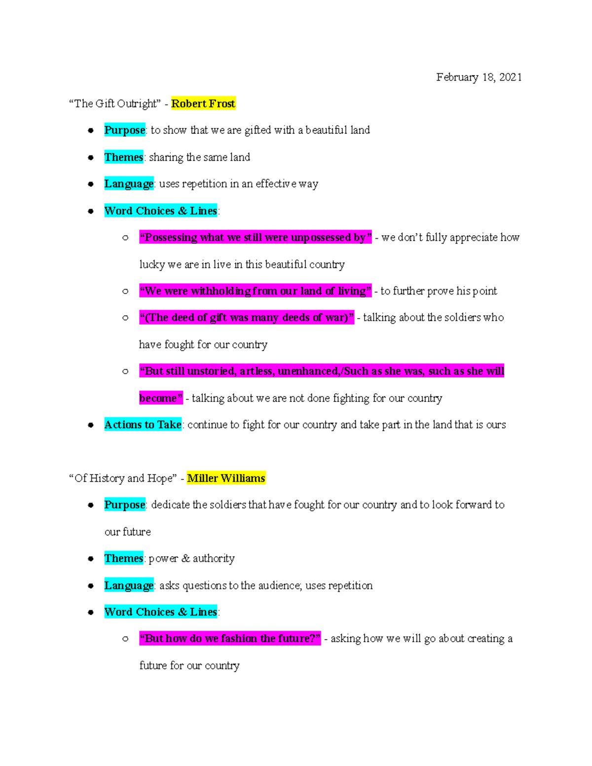 #3 Frost + Williams Kennedy + Clinton - February 18, 2021 “The Gift ...
