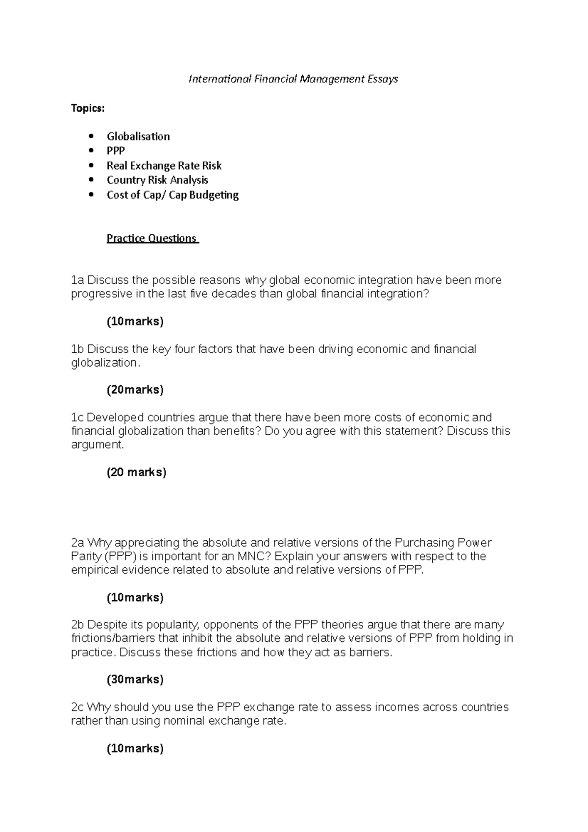 International Financial Management Essays International Financial