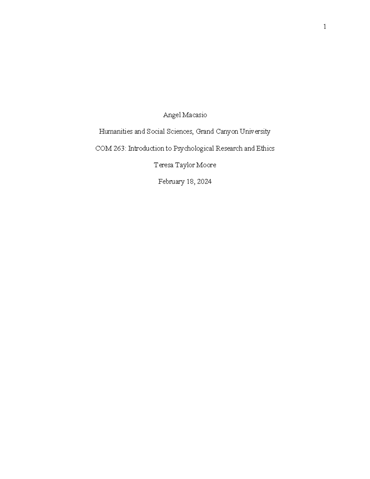 Writing Center Style Apa 7th Edition Template Without Abstract Angel