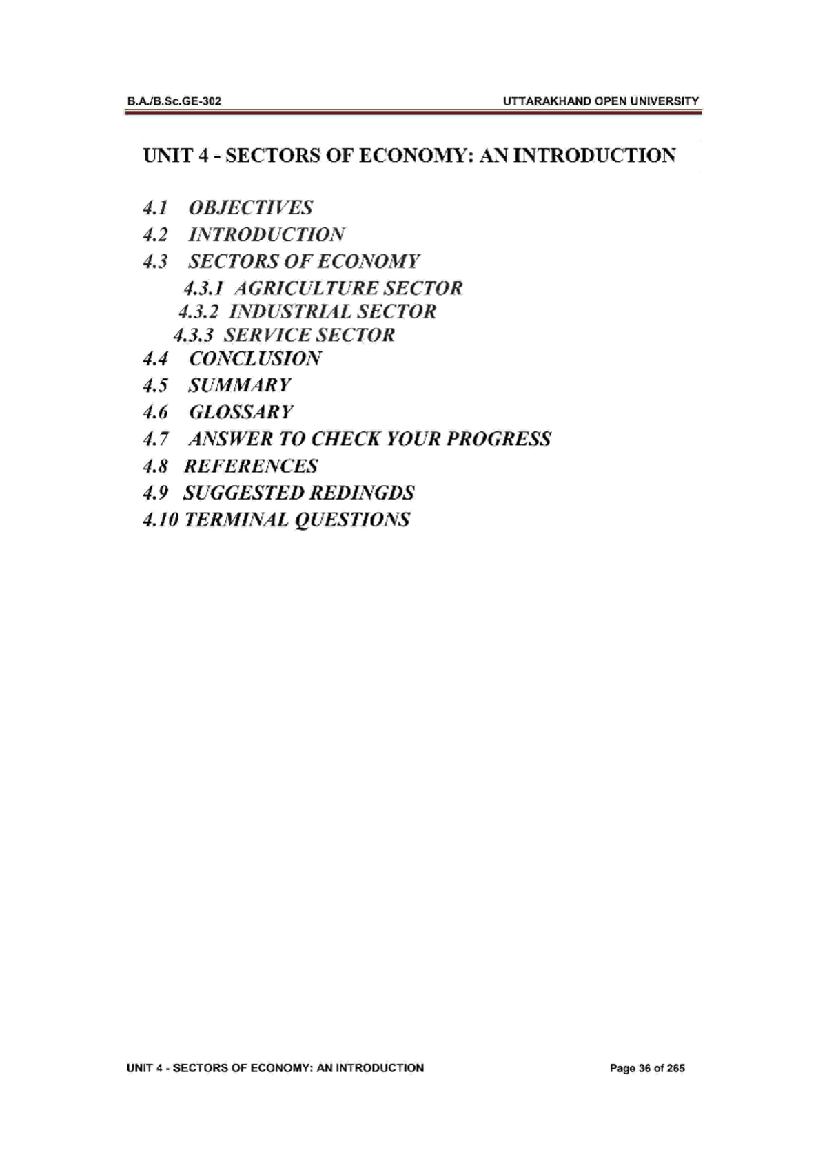 Unit-4 Sectors Of Economy- An Introduction - Geography-1 - Studocu