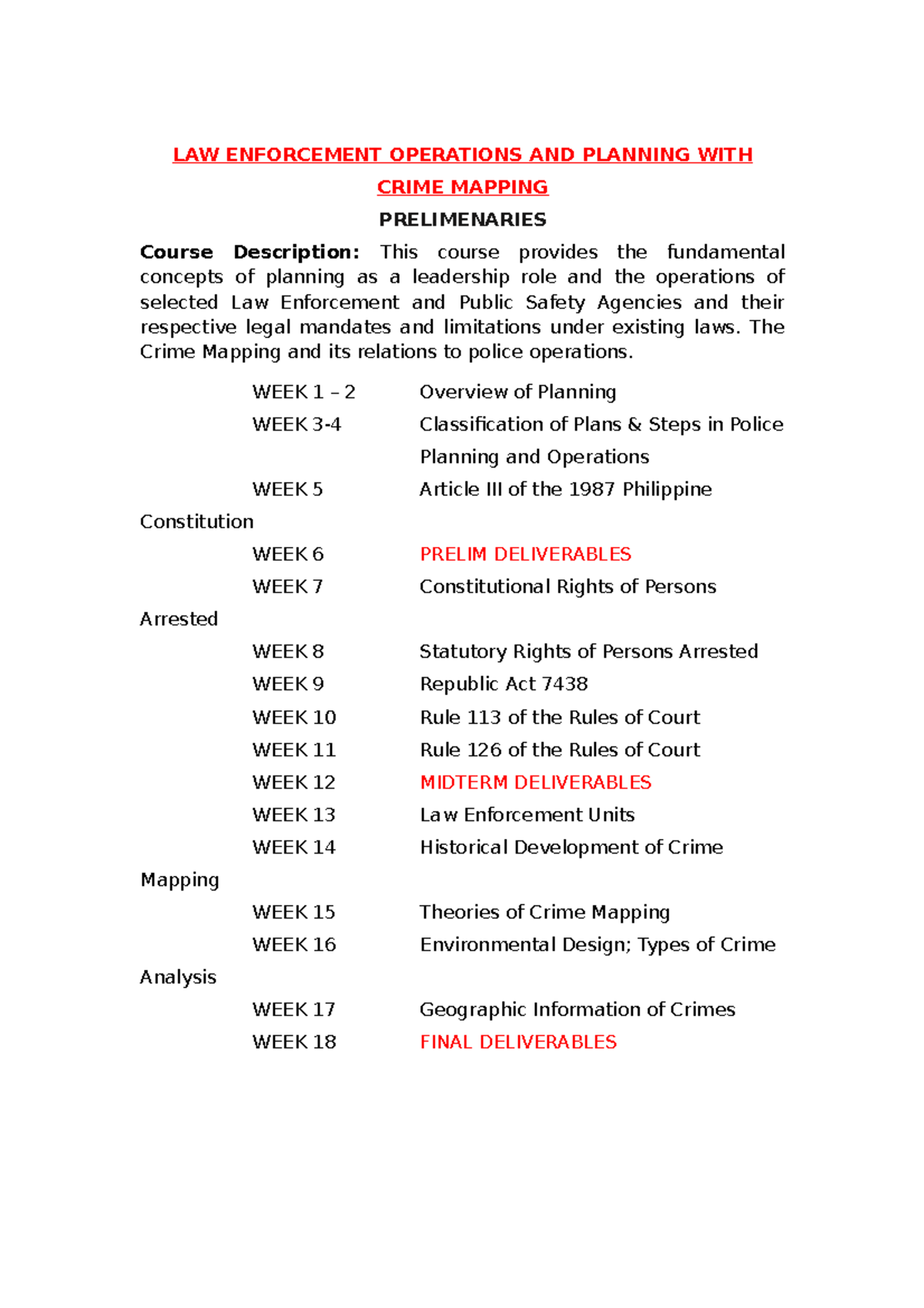 LAW Enforcement Operations AND Planning WITH Crime - LAW ENFORCEMENT ...