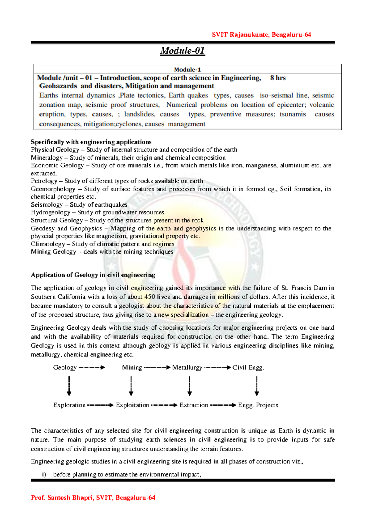 Engineering Geology Module Specifically With Engineering