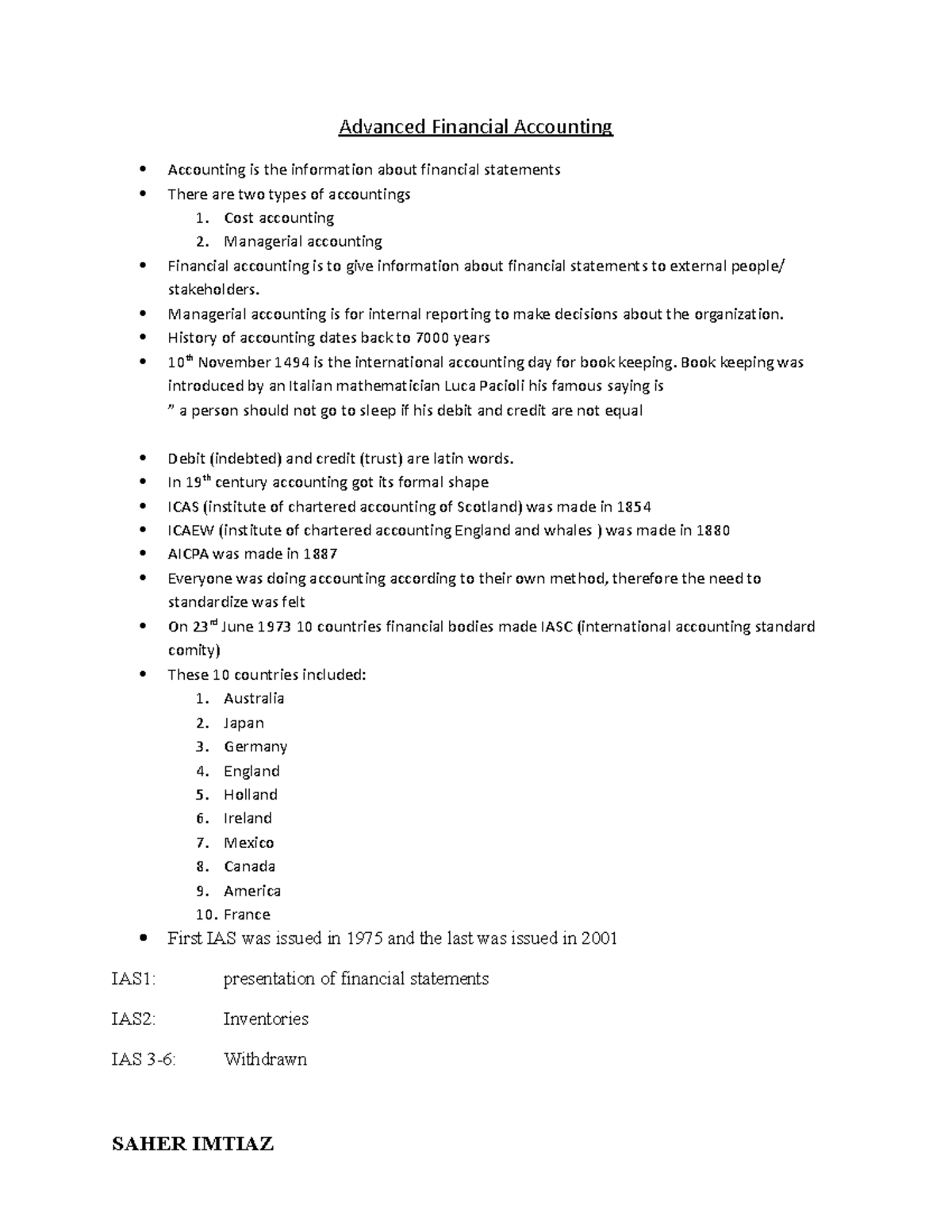 Advanced Financial Accounting - Cost accounting 2. Managerial ...
