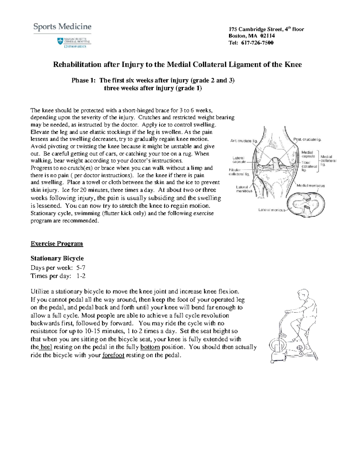 Rehabilitation protocol for medial collateral ligament injury mcl ...
