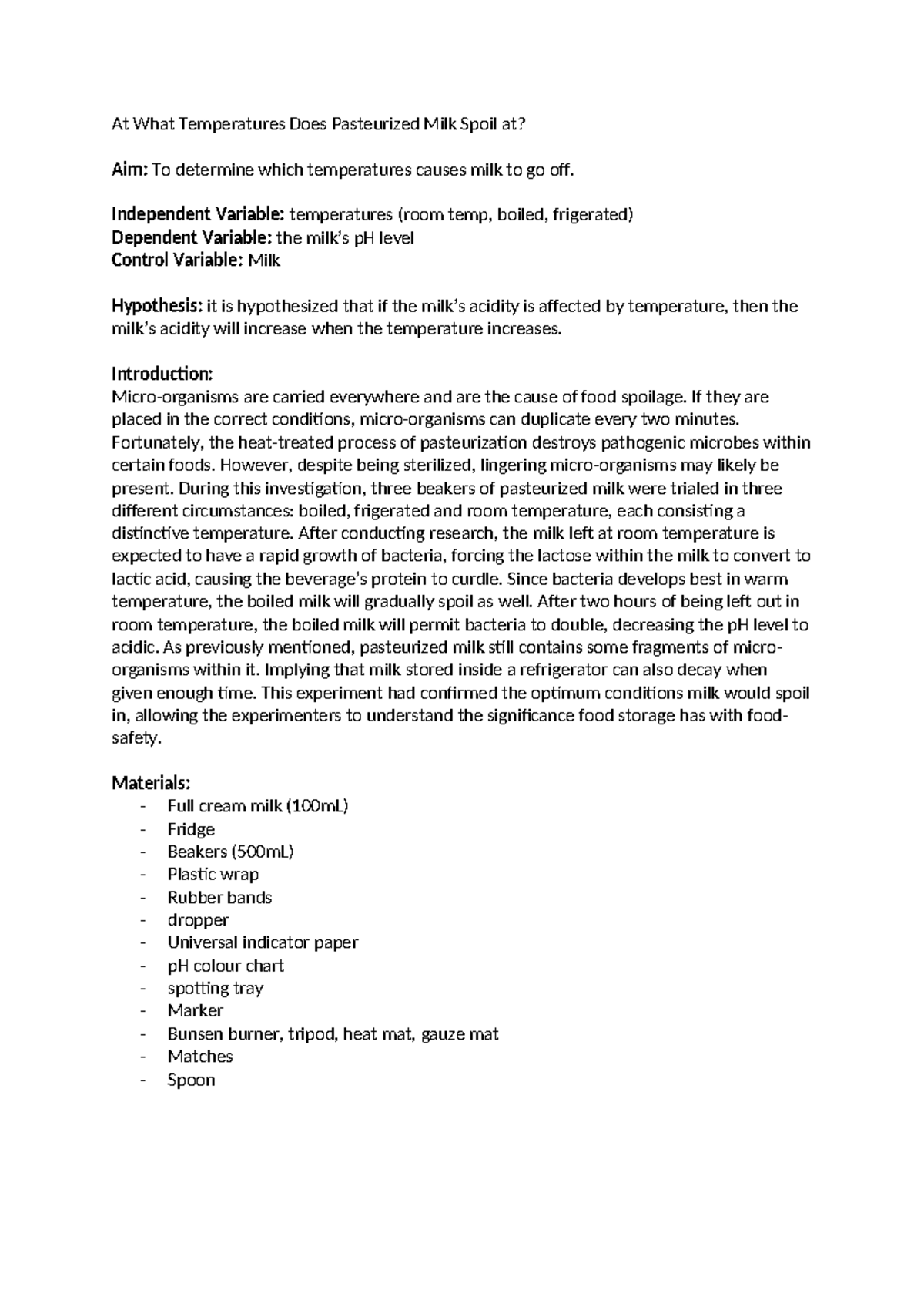 Spoiled milk- science prac - At What Temperatures Does Pasteurized Milk ...