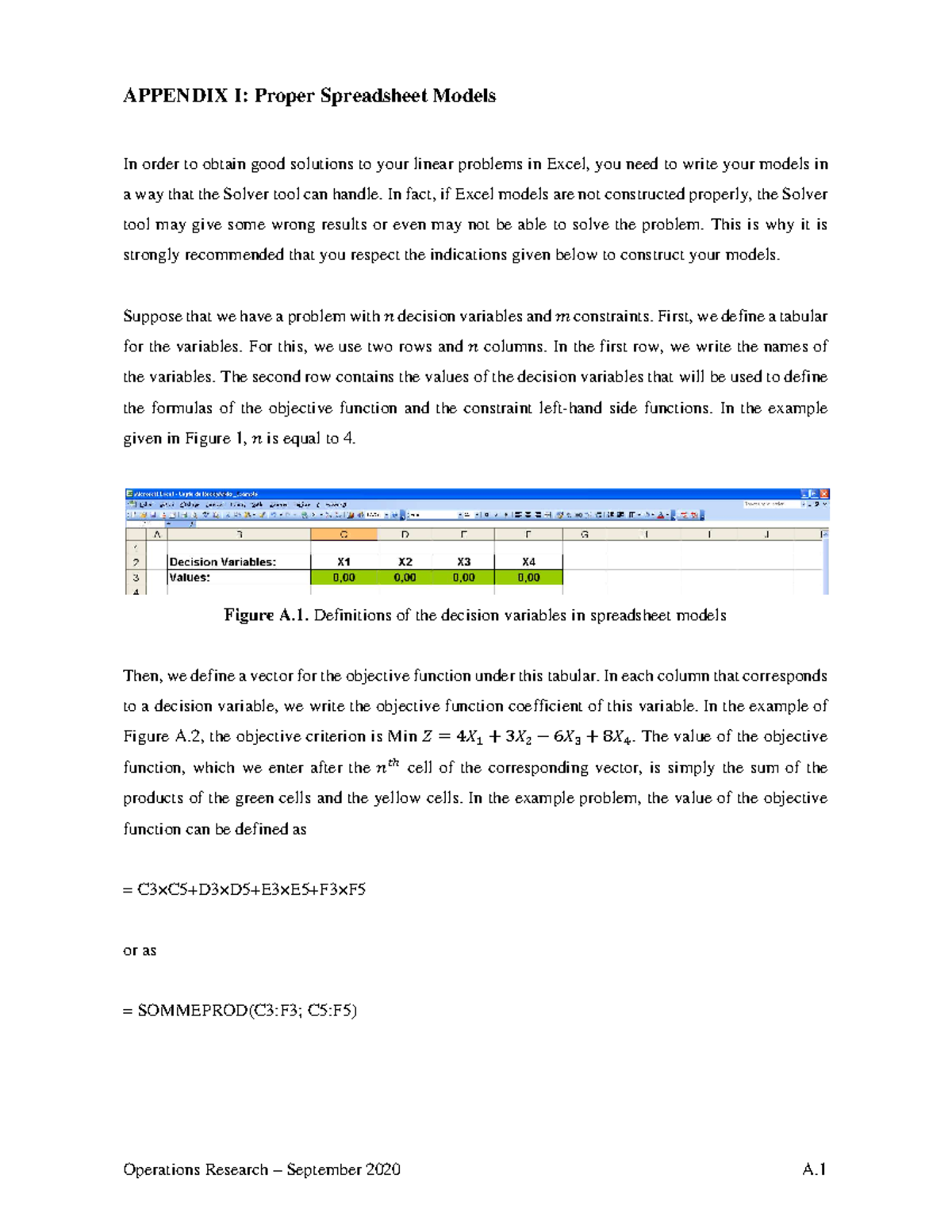 Appendix Spreadsheet Models - Operations Research – September 2020 A ...