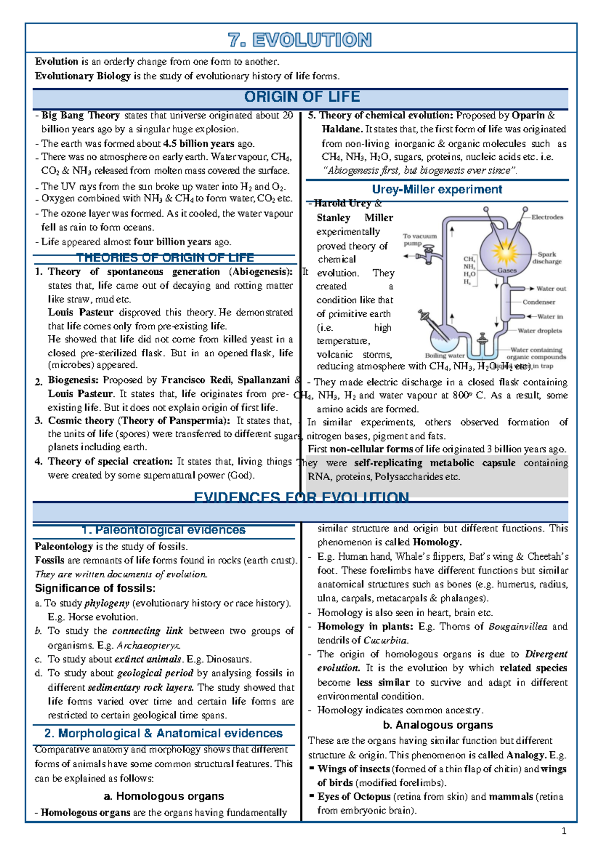 Chapter 25 – Evolution - Evolution is an orderly change from one form ...
