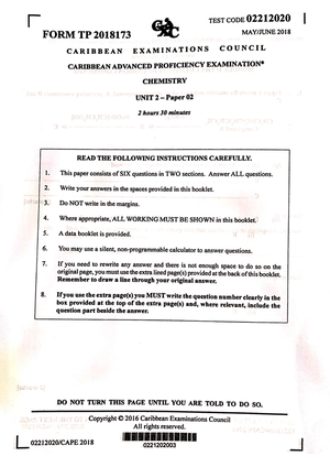 CAPE Physics Unit 2 2017 Mark Scheme - 02238020/CAPE/MS 2017 C A R I B ...