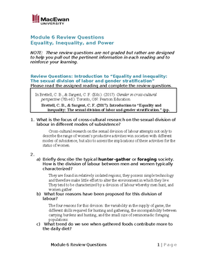 Module 5 review - Module 5 Review Questions Culture, Sexuality, and the ...