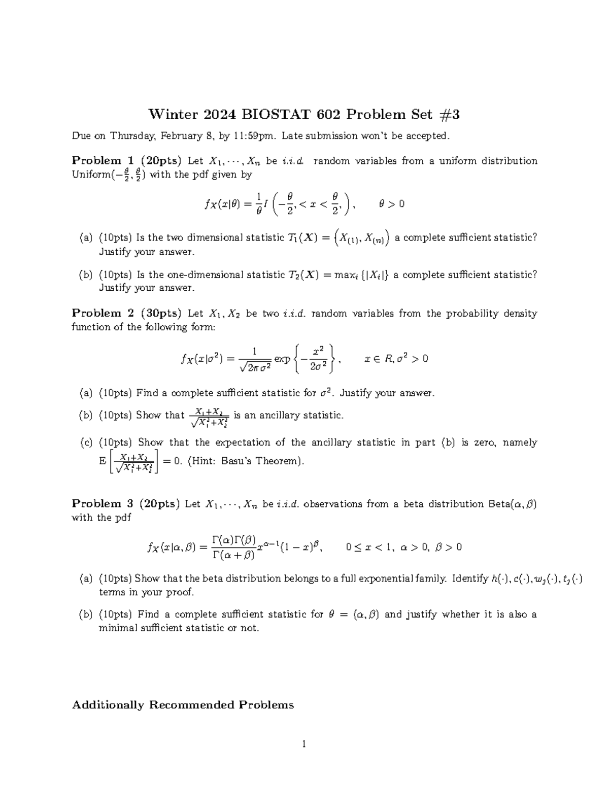 Bios602-wi24-hw03 - Winter 2024 BIOSTAT 602 Problem Set Due on Thursday, February 8, by 11:59pm ...