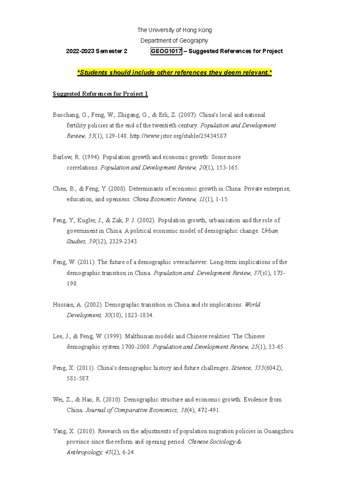 GEOG1017 22-23 project references - The University of Hong Kong ...