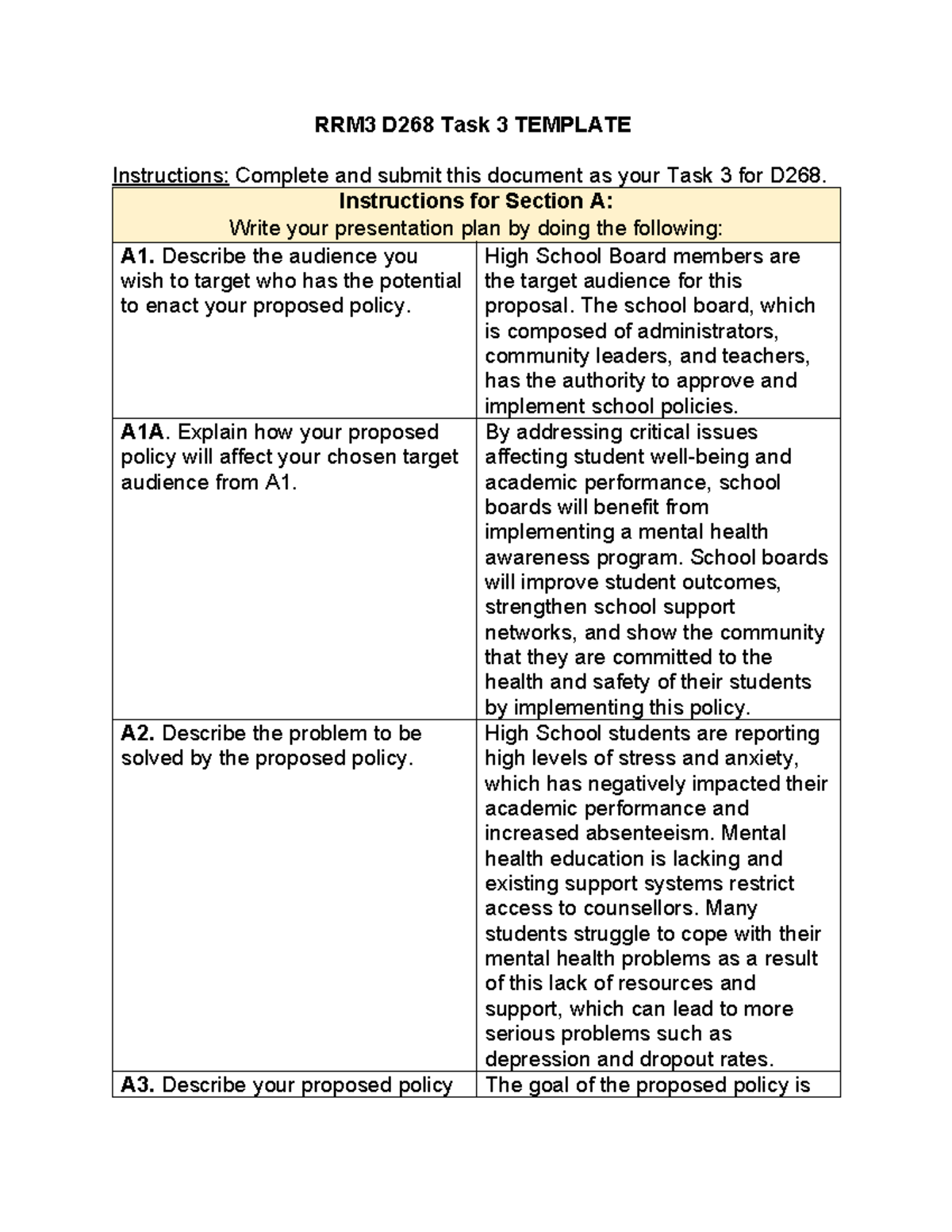 RRM3 D268 Task 3 - Passed - RRM3 D268 Task 3 TEMPLATE Instructions ...