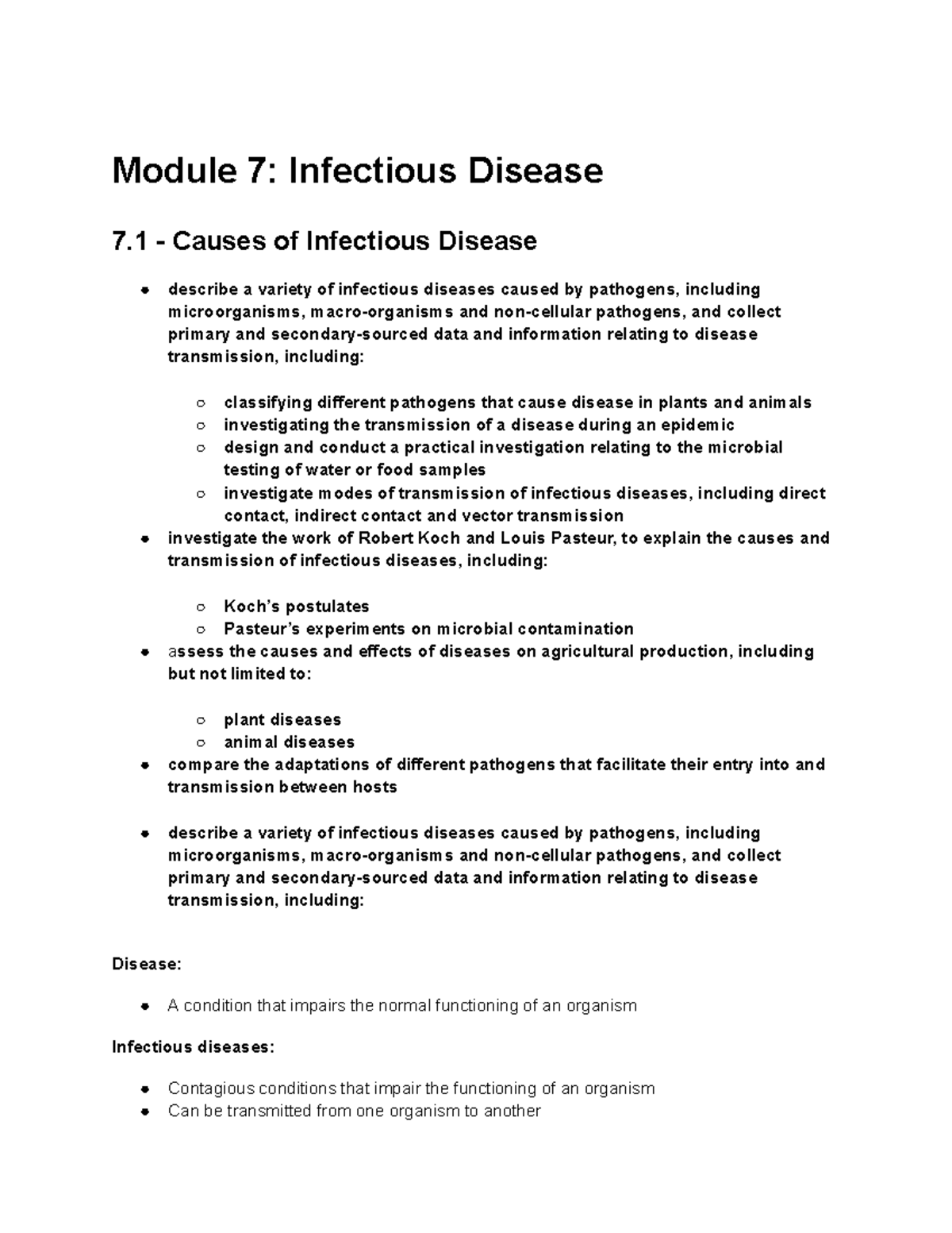 Module 7 Infectious Disease - Module 7: Infectious Disease 7 - Causes of Infectious Disease ...