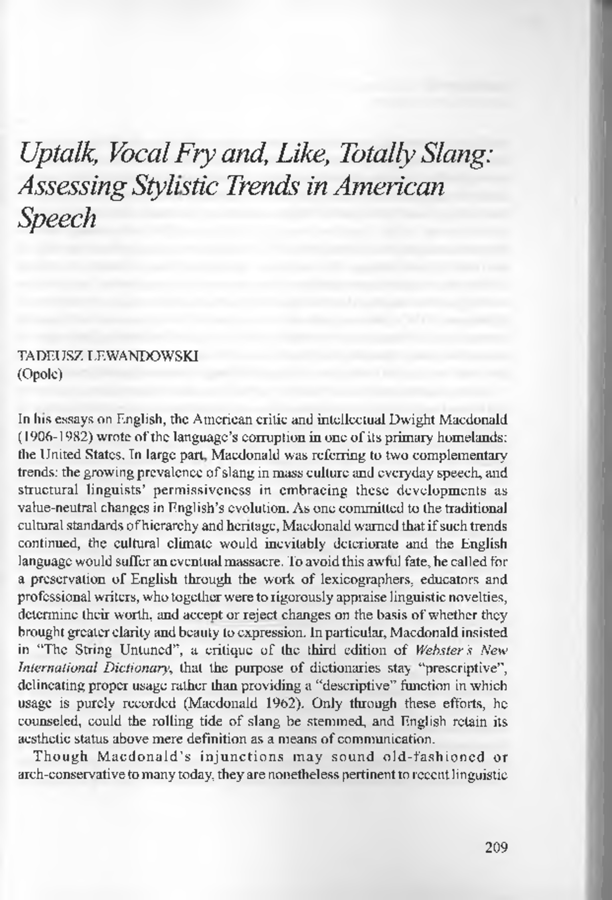 Lewandowski Uptalk Vocal Fryand Like Totally Slang - Uptalk, Vocal Fry ...