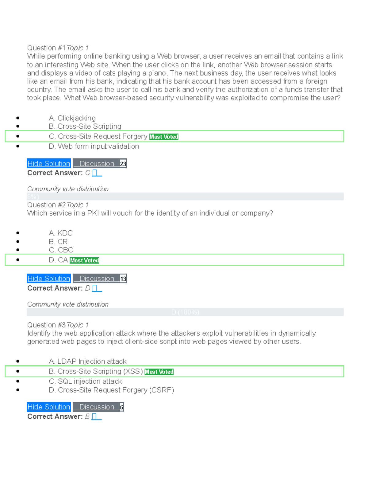 CEH 350v12 - CEH - Topic 1 - Single Topic Question #1Topic 1 While performing online banking ...