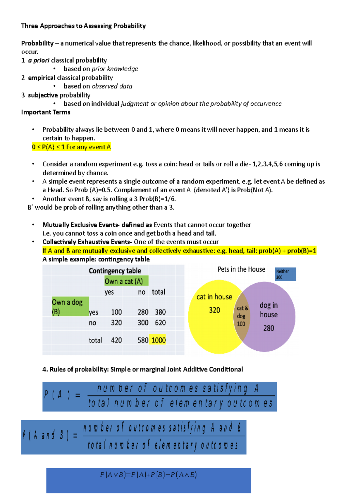 W2 - Week2 - Three Approaches to Assessing Probability Probability – a ...