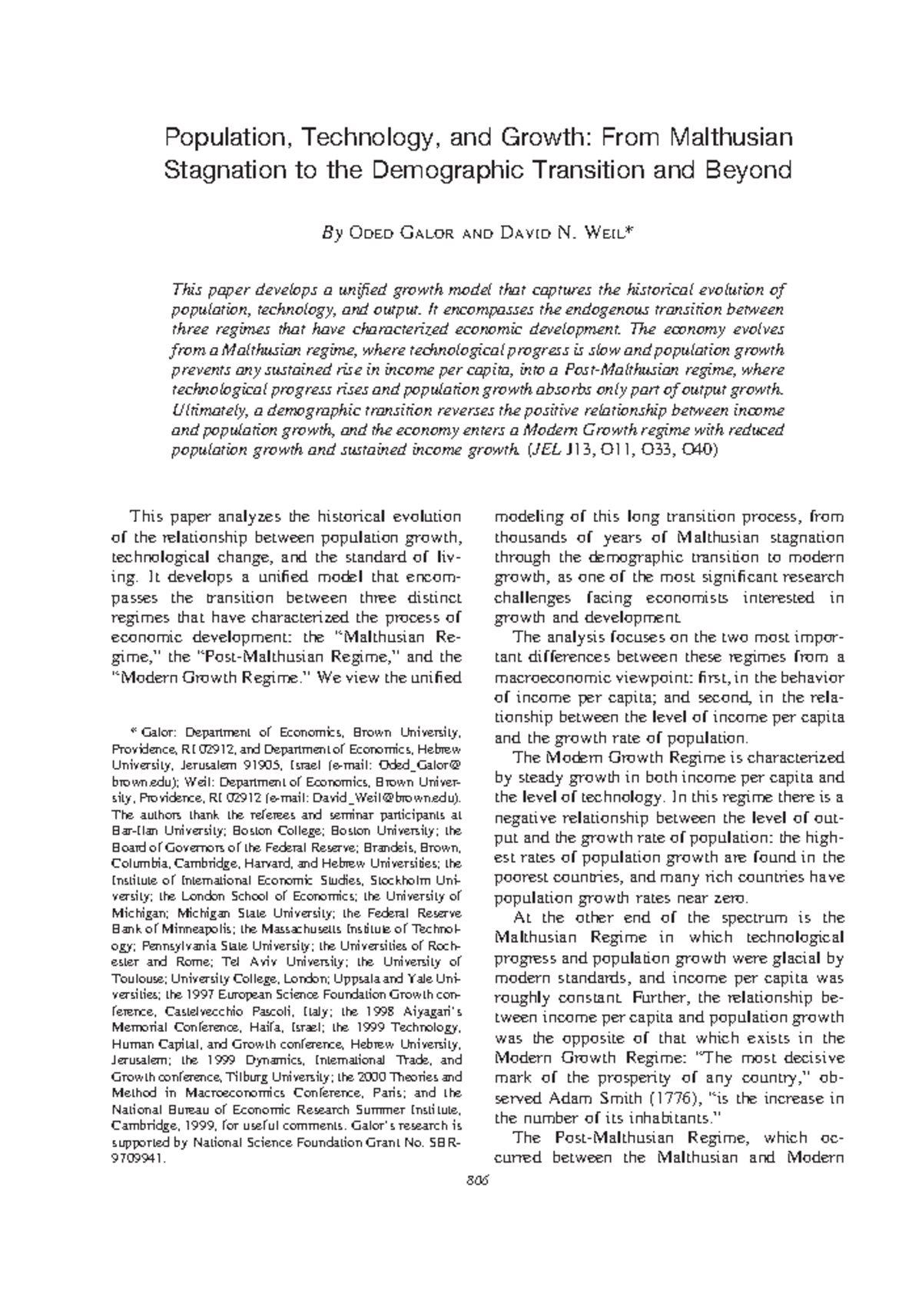 Eco 114 technology, growth and population - ####### Population ...