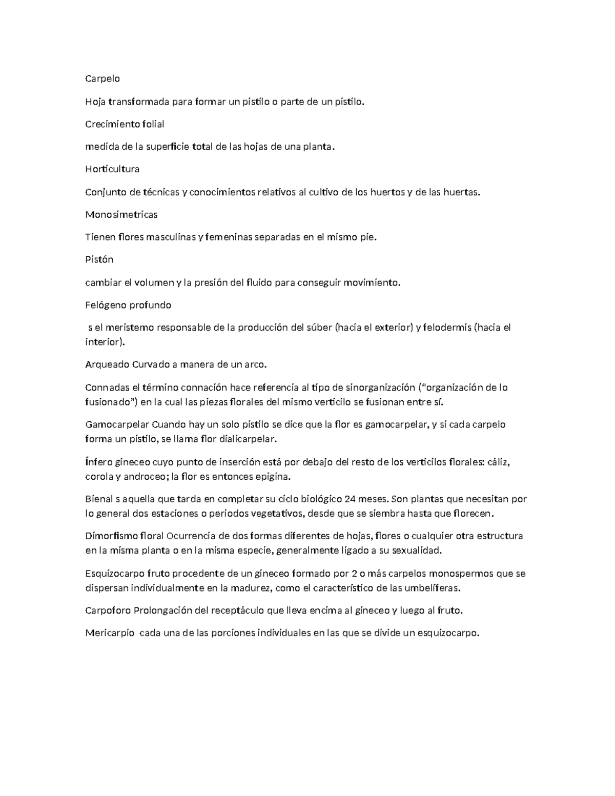 Carpelo - Apuntes - Carpelo Hoja transformada para formar un pistilo o ...