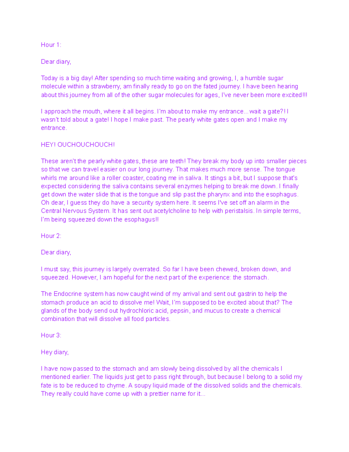 (5.02) - No description - Hour 1: Dear diary, Today is a big day! After ...