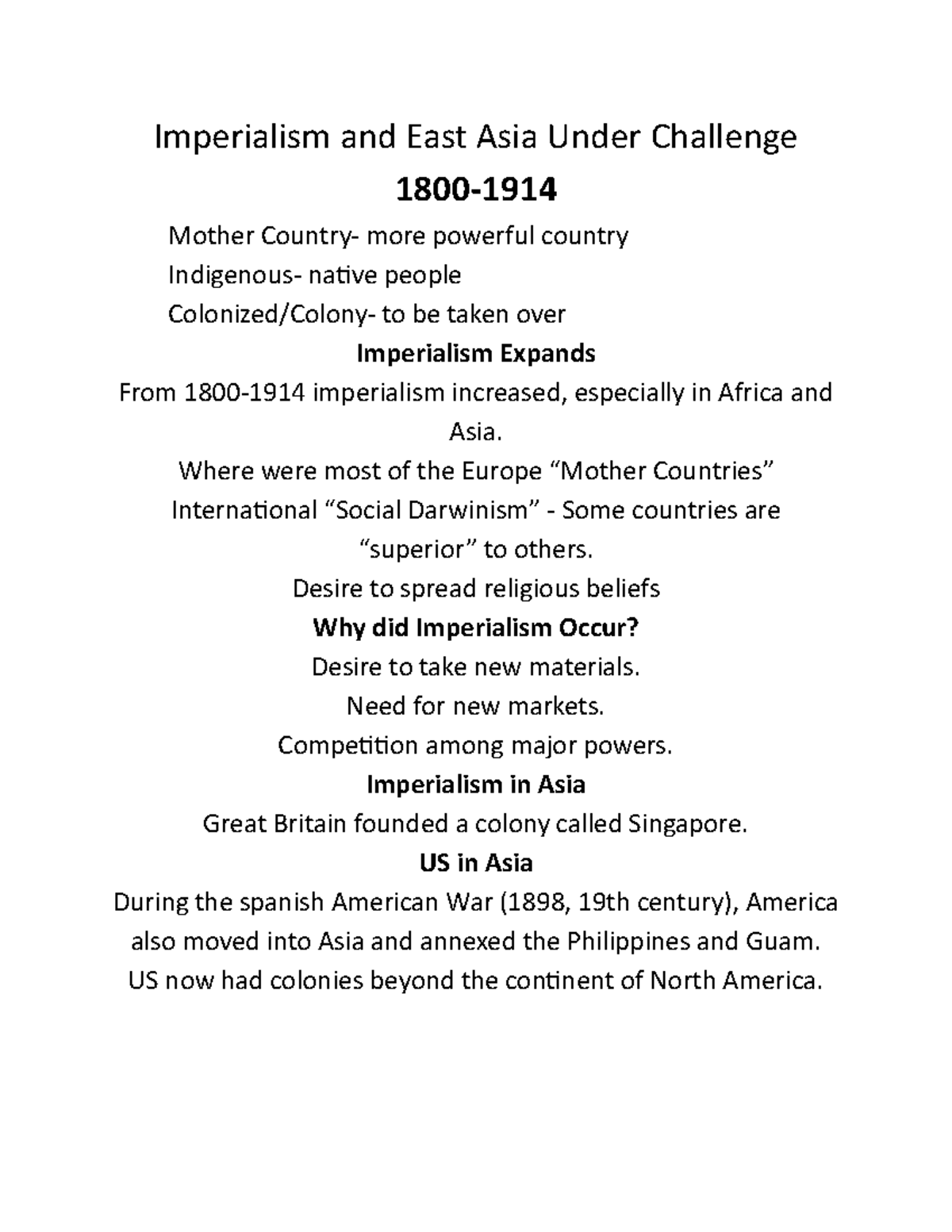 Imperialism In Asia 1800s