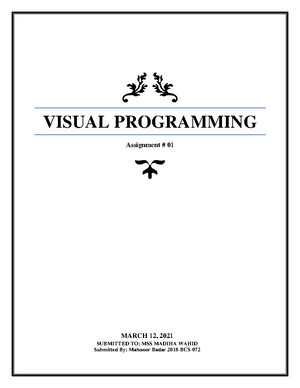 Worksheet micrometer - Visual Programming - Studocu