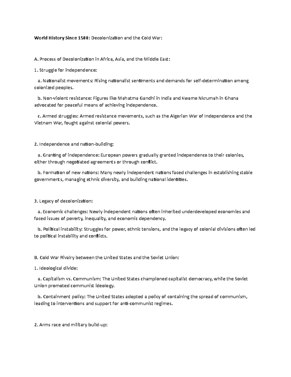 Decolonization and the Cold War - Process of Decolonization in Africa ...