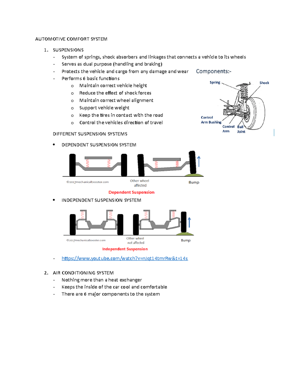 Automotive- Comfort- System - AUTOMOTIVE COMFORT SYSTEM 1. SUSPENSIONS ...