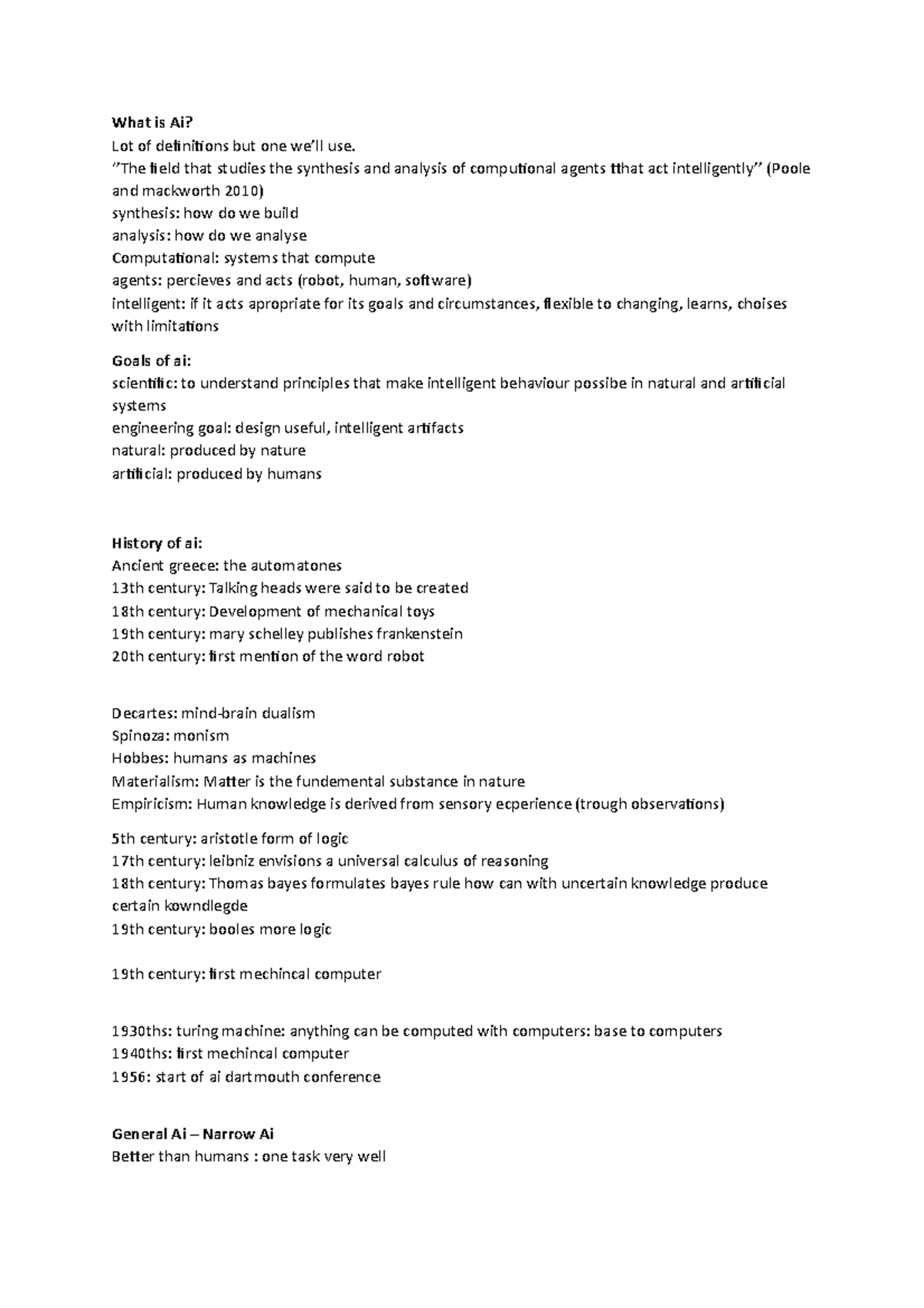 Introduction Artificial Intelligence A Lecture 1 Notes What Is Ai introduction-artificial-intelligence-a-lecture-1-notes-what-is-ai