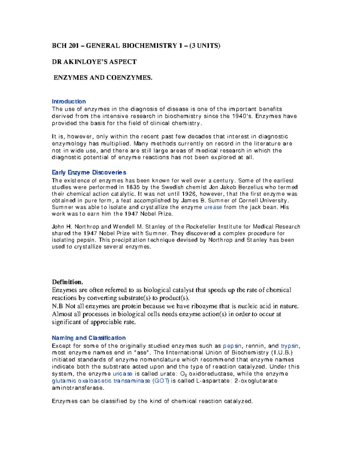 2 General biochemistry Author Federal University of Agriculture ...