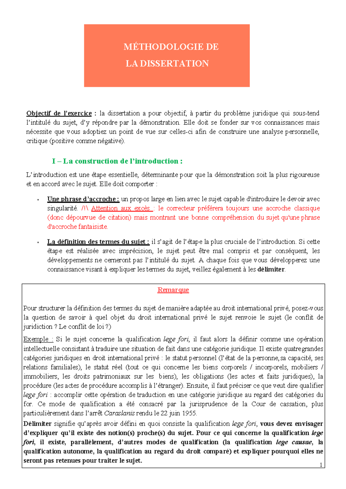Méthodologie dissertation - 1 Remarque Pour structurer la définition ...